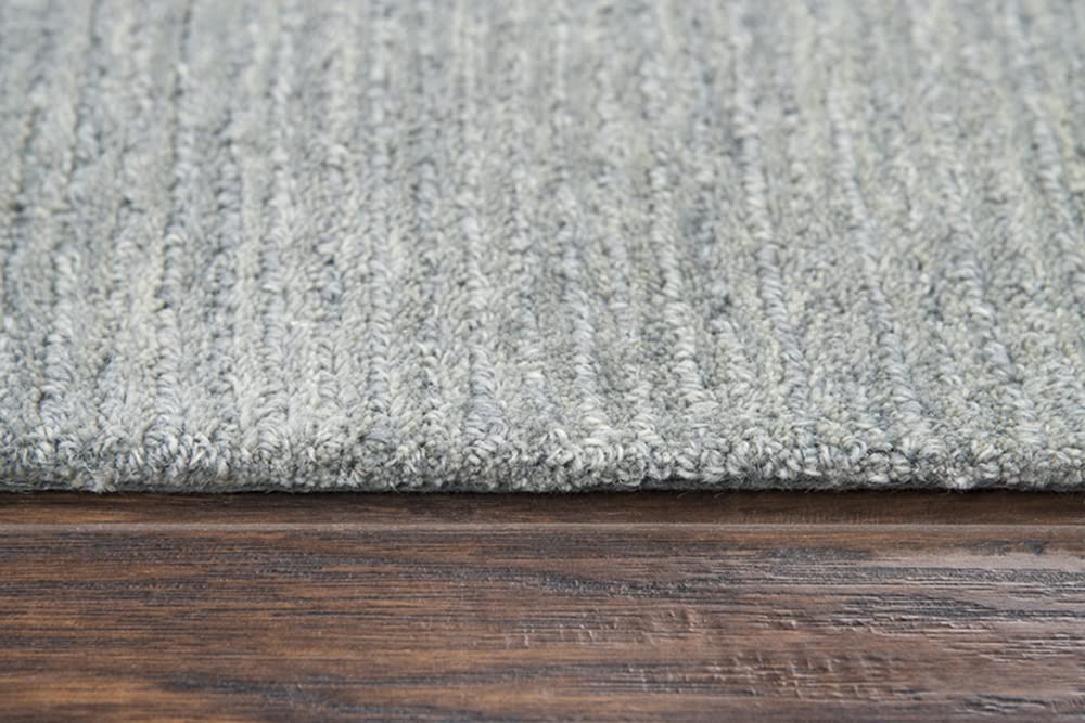 Rizzy Home | FA150B | Fifth Avenue Collection | Wool Area Rug | 8' x 10' | Grey/Gray/Rust/Blue Solid
