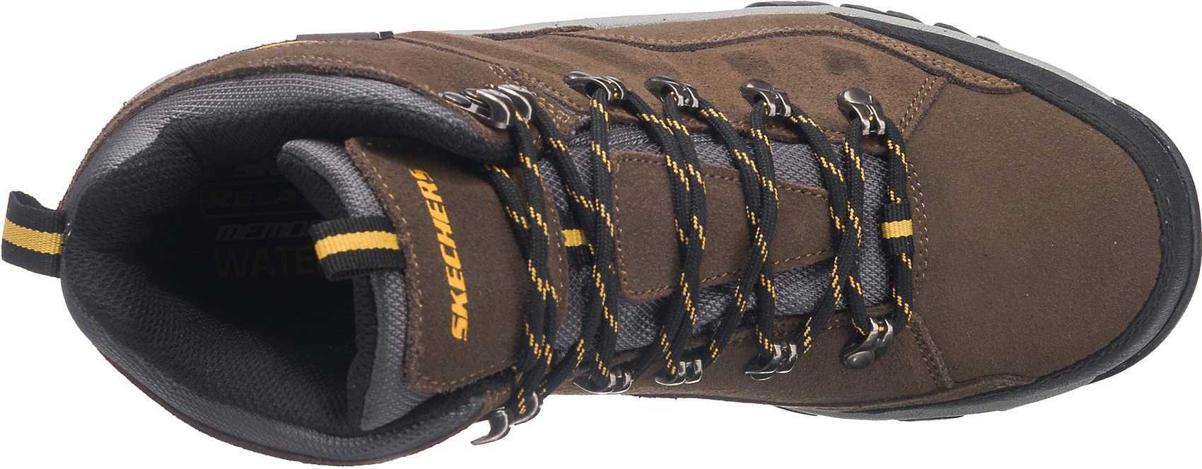 Skechers Men's Relment Pelmo Hiking Boot, Khaki, 9 Wide