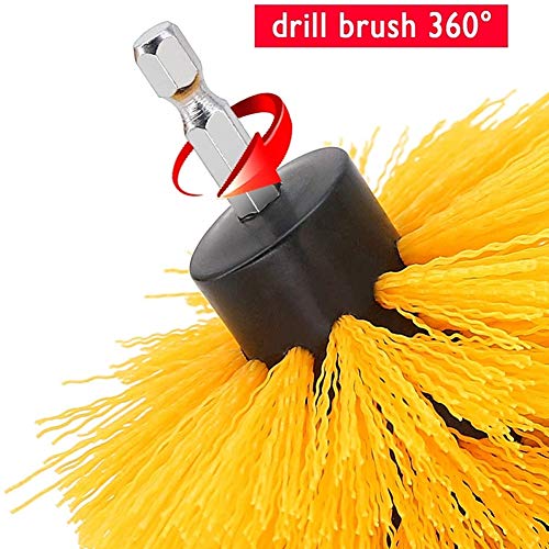 Musment Floor Mats Drill Brush for Car Wash Detailing Attachment Supplies Set Fit Wheel Cleaner ,Tire,Rim,Carpet, Bathroom, Kitchen and Auto Power Scrubber Brush Cleaning Kit