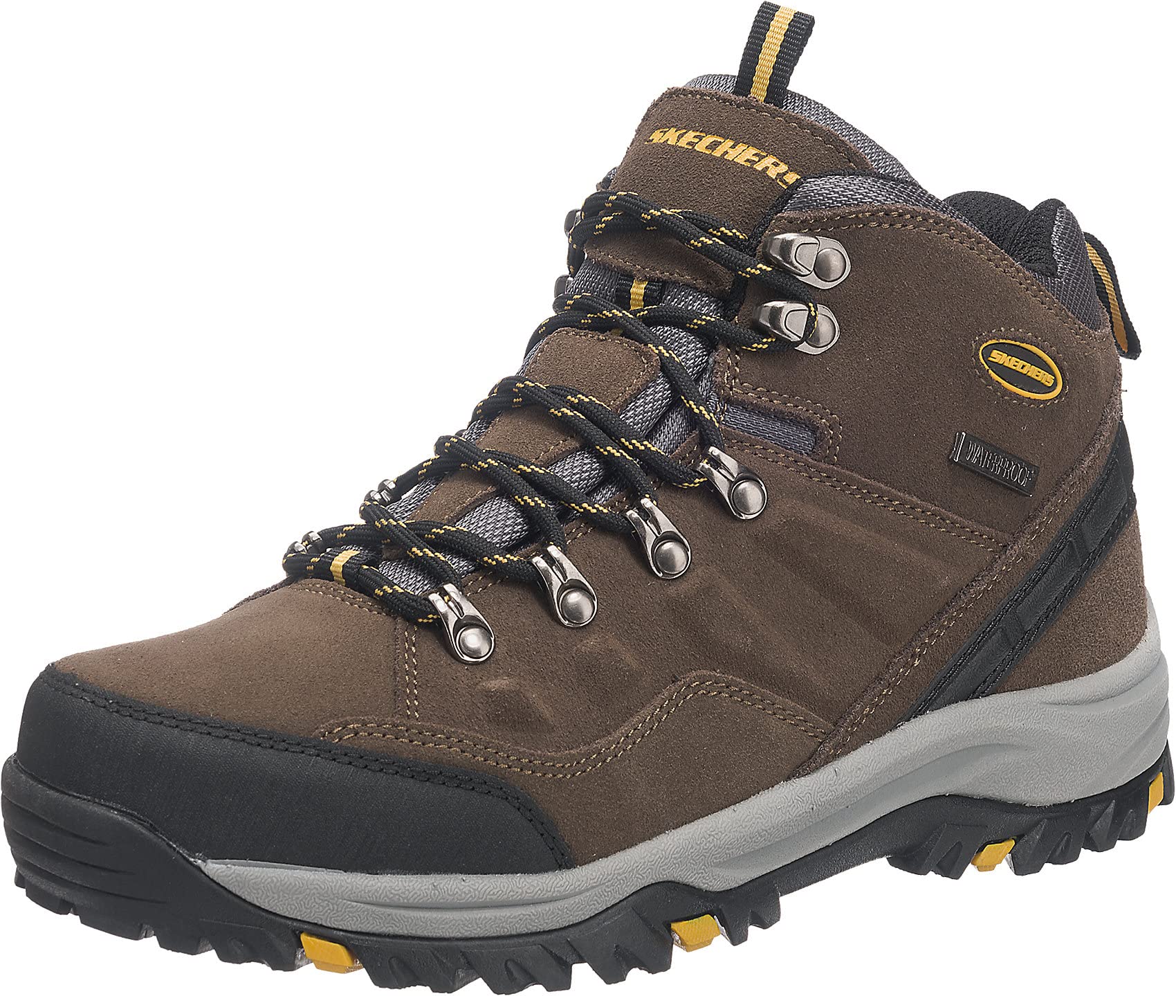 Skechers Men's Relment Pelmo Hiking Boot, Khaki, 9 Wide