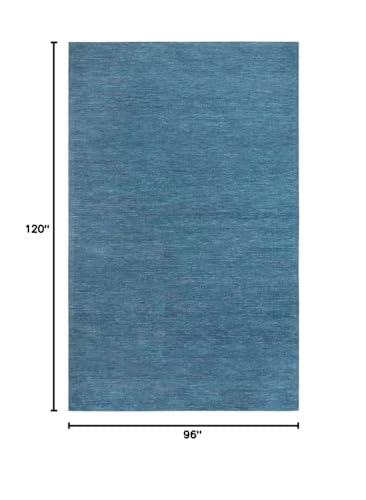 Rizzy Home | FA173B | Fifth Avenue Collection | Wool Area Rug | 8' x 10' | Blue/Gray/Rust/Blue Solid