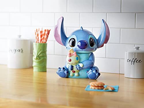 Enesco Disney Ceramics Lilo and Stitch Holding Doll Sculpted Cookie Jar Canister, 11 Inch, Multicolor