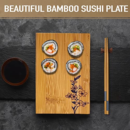 UR Happy Place Sushi Making Kit for Beginners-15 in 1 DIY Sushi Set Made of Real Wood