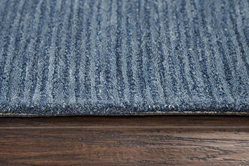 Rizzy Home | FA173B | Fifth Avenue Collection | Wool Area Rug | 8' x 10' | Blue/Gray/Rust/Blue Solid