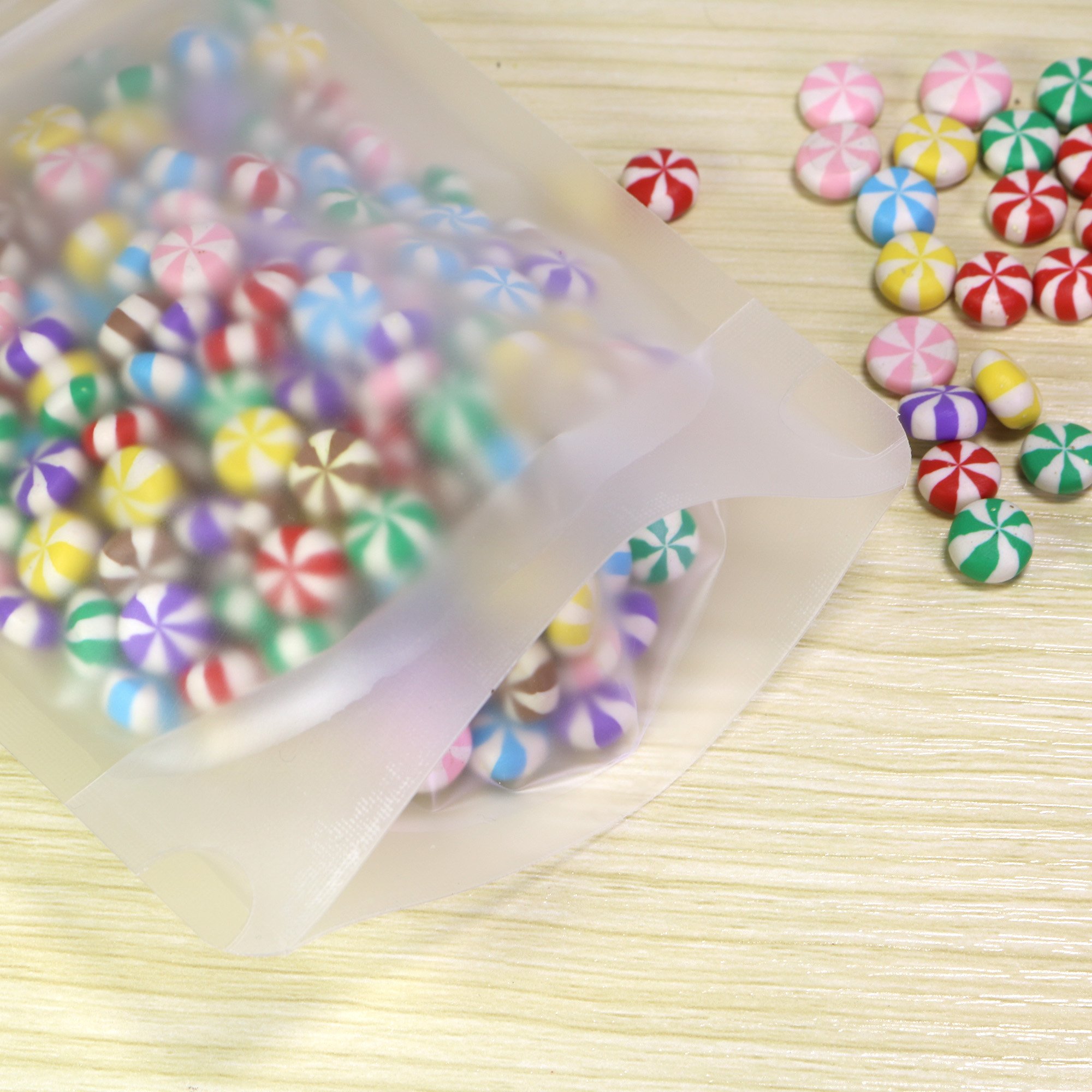 100 PCS Frosted Matte Clear Stand Up Zip Seal Bags (10x15cm (4x6"))