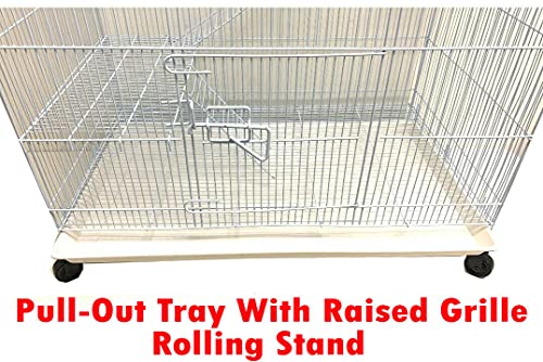Extra Large 3/5-Levels Guinea Pig Hamster Rodent Degu Dagus Ferret Chinchilla Sugar Glider Squirrel Rat Mice Rabbit Cat Critter Cage (30" Wide x 18" Deep x 55" Tall, White)