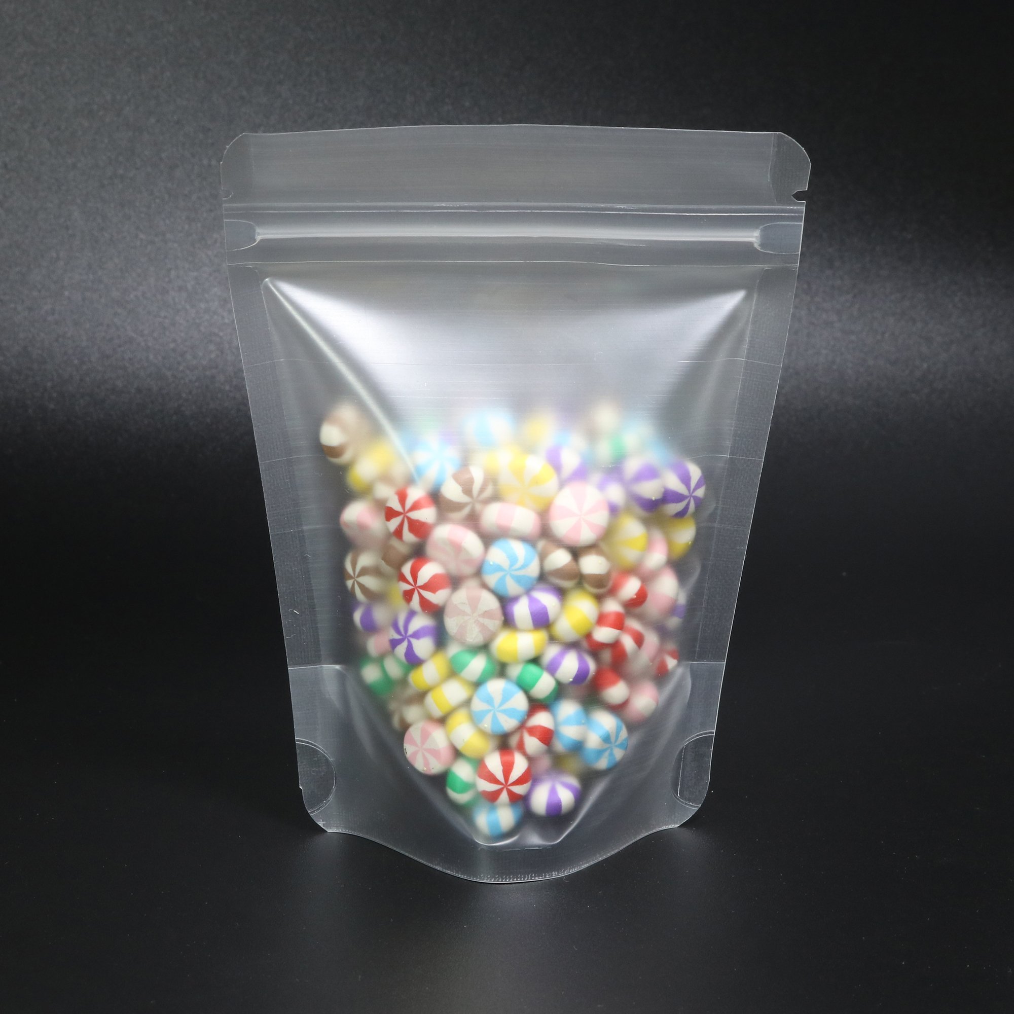 100 PCS Frosted Matte Clear Stand Up Zip Seal Bags (10x15cm (4x6"))