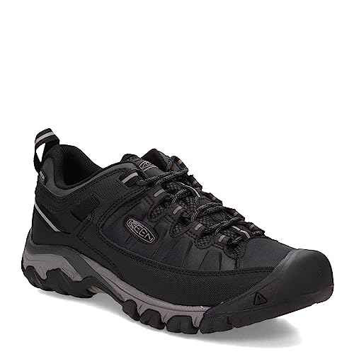 KEEN Men's Targhee EXP Waterproof Hiking Shoes, Black/Steel Grey, 13