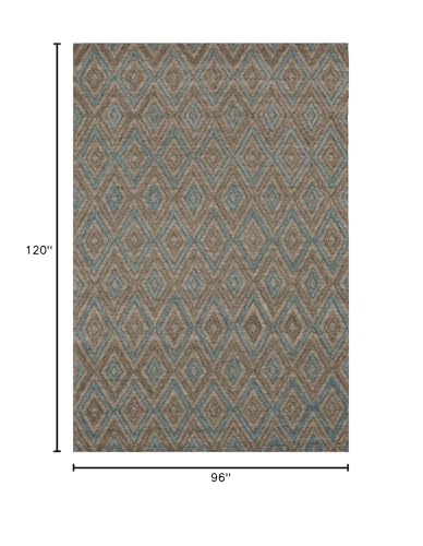EORC Gray Handmade Wool & Viscose Raga Rug Luxurious Area Rug for Adding a Modern and Elegant Touch to Your Living Room, Bedroom, or Office Décor