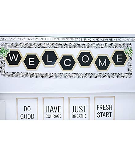 Schoolgirl Style Simply Boho Number Line Mini Bulletin BoardāNumber Line, Counting, Addition, Subtraction Math Skills Practice, Classroom or Homeschool Learning (16 pc)