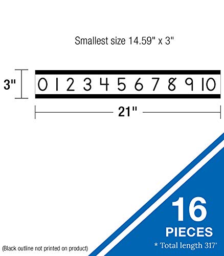 Schoolgirl Style Simply Boho Number Line Mini Bulletin BoardāNumber Line, Counting, Addition, Subtraction Math Skills Practice, Classroom or Homeschool Learning (16 pc)