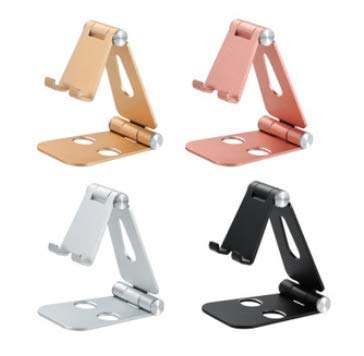 Adjustable Phone, Tablet, Cell Phone Stand, Desktop Phone Holder Cradle Dock Compatible with iPhone iPad, Tablets. (Silver)