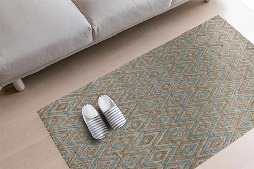 EORC Gray Handmade Wool & Viscose Raga Rug Luxurious Area Rug for Adding a Modern and Elegant Touch to Your Living Room, Bedroom, or Office Décor