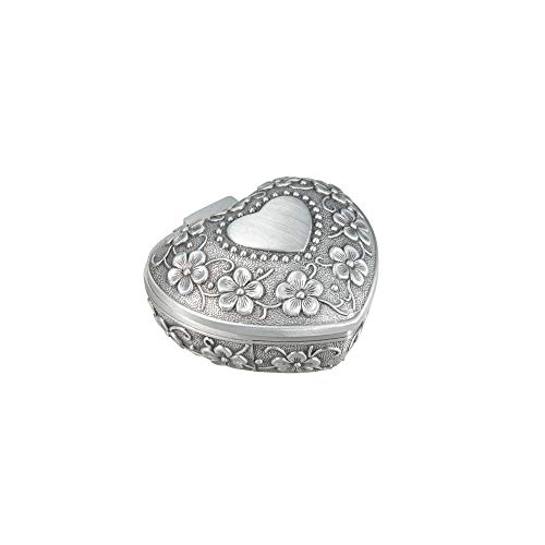 Feyarl Small Vintage Jewelry Trinket Box Ring Earrings Necklace Organizer Case Metal Treasure Chest Storage Keepsake Gift Box for Girls Birthday Gift