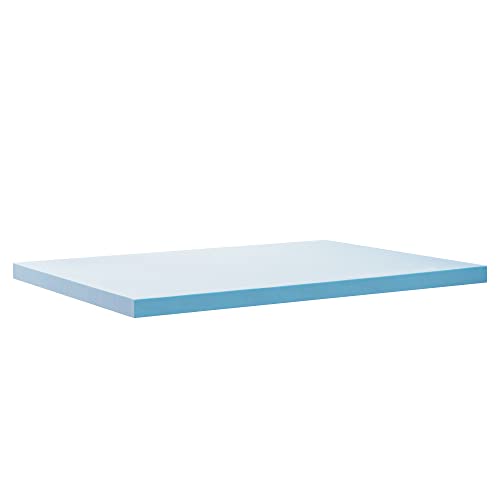 ZINUS 3 Inch Green Tea Cooling Gel Memory Foam Mattress Topper, Cooling Gel Foam, CertiPUR-US Certified, Queen, Blue