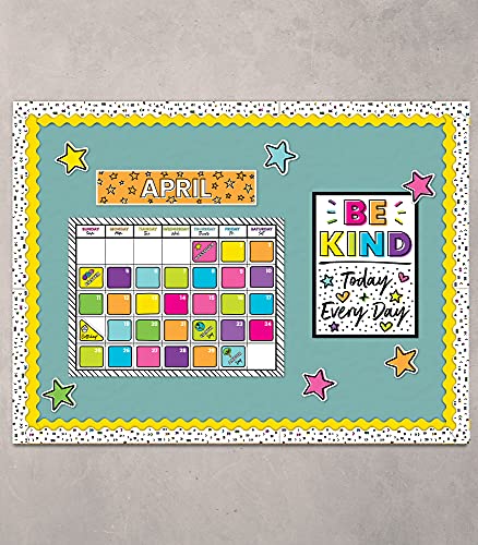 129 Pcs. Carson Dellosa Kind Vibes Calendar Bulletin Board Set, Colorful Bulletin Board Calendar Classroom Décor with Motivational Mini Posters, Numbers, Holidays and Birthdays