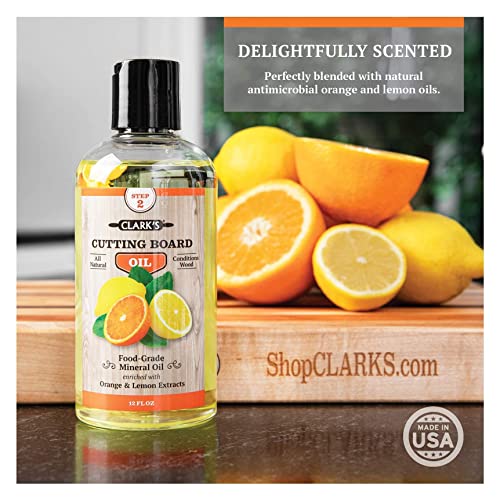 CLARK'S Orange Cutting Board Oil and Round Applicator Orange Cutting Board Care