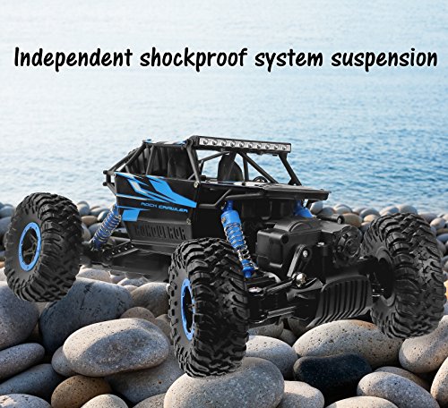 Click N' Play Remote Control Car 4WD Off Road Rock Crawler Vehicle 2.4 GHz, Blue