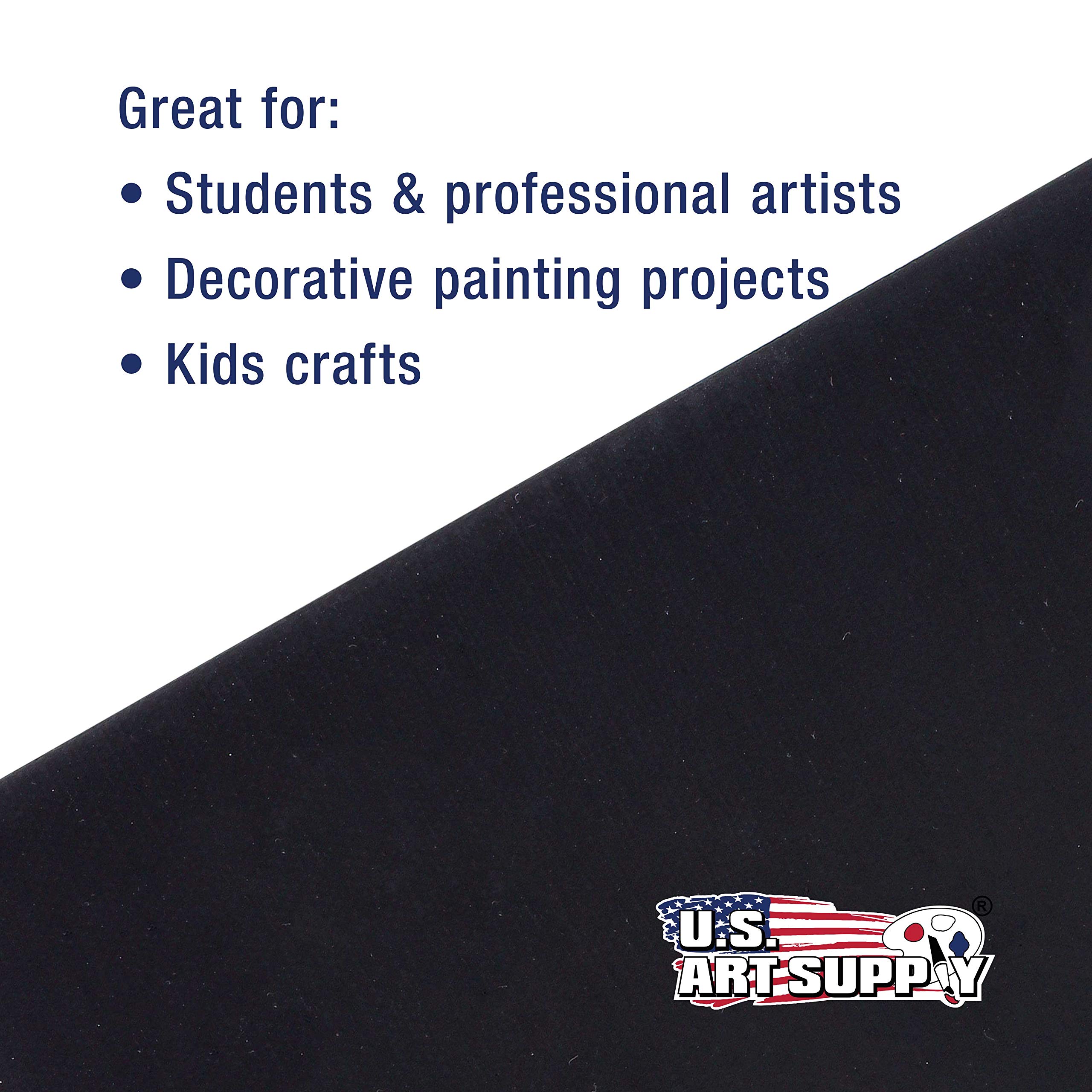US Art Supply 8 X 10 inch Black Professional Artist Quality Acid Free Canvas Panels 6-Pack (1 Full Case of 6 Single Canvas Panels)