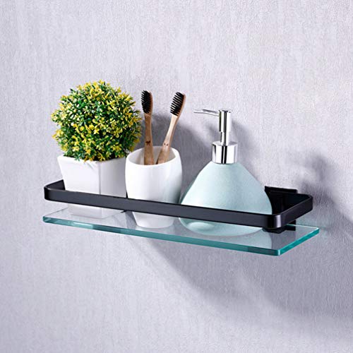 Cabilock Bathroom Glass Shelf Floating Wall Mounted Shower Organizer Cosmetic Toiletries Storage Holder for Kitchen Bathroom