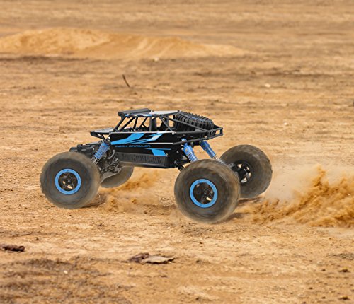 Click N' Play Remote Control Car 4WD Off Road Rock Crawler Vehicle 2.4 GHz, Blue