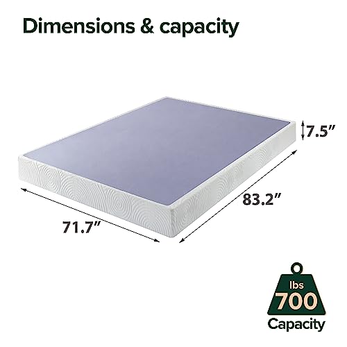 ZINUS Metal Box Spring with Wood Slats, 7.5 Inch Mattress Foundation, Sturdy Steel Structure, Easy Assembly, California King