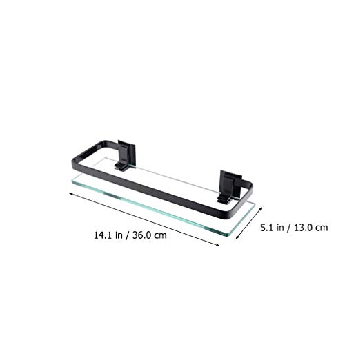 Cabilock Bathroom Glass Shelf Floating Wall Mounted Shower Organizer Cosmetic Toiletries Storage Holder for Kitchen Bathroom