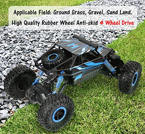 Click N' Play Remote Control Car 4WD Off Road Rock Crawler Vehicle 2.4 GHz, Blue