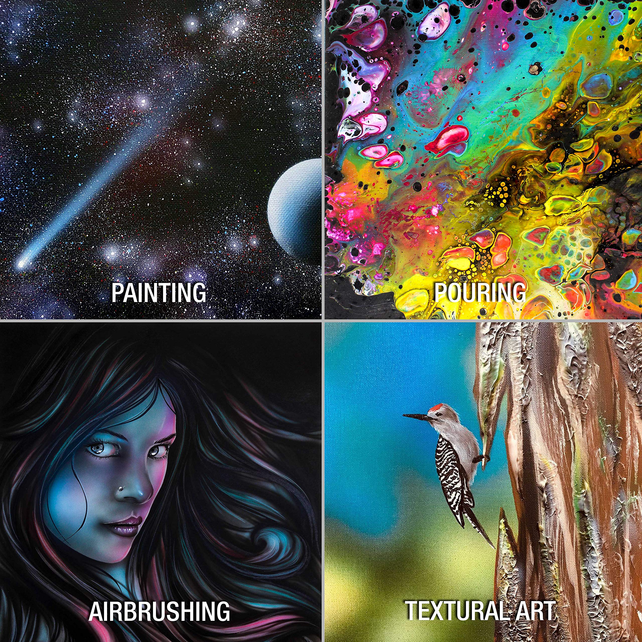 US Art Supply 8 X 10 inch Black Professional Artist Quality Acid Free Canvas Panels 6-Pack (1 Full Case of 6 Single Canvas Panels)