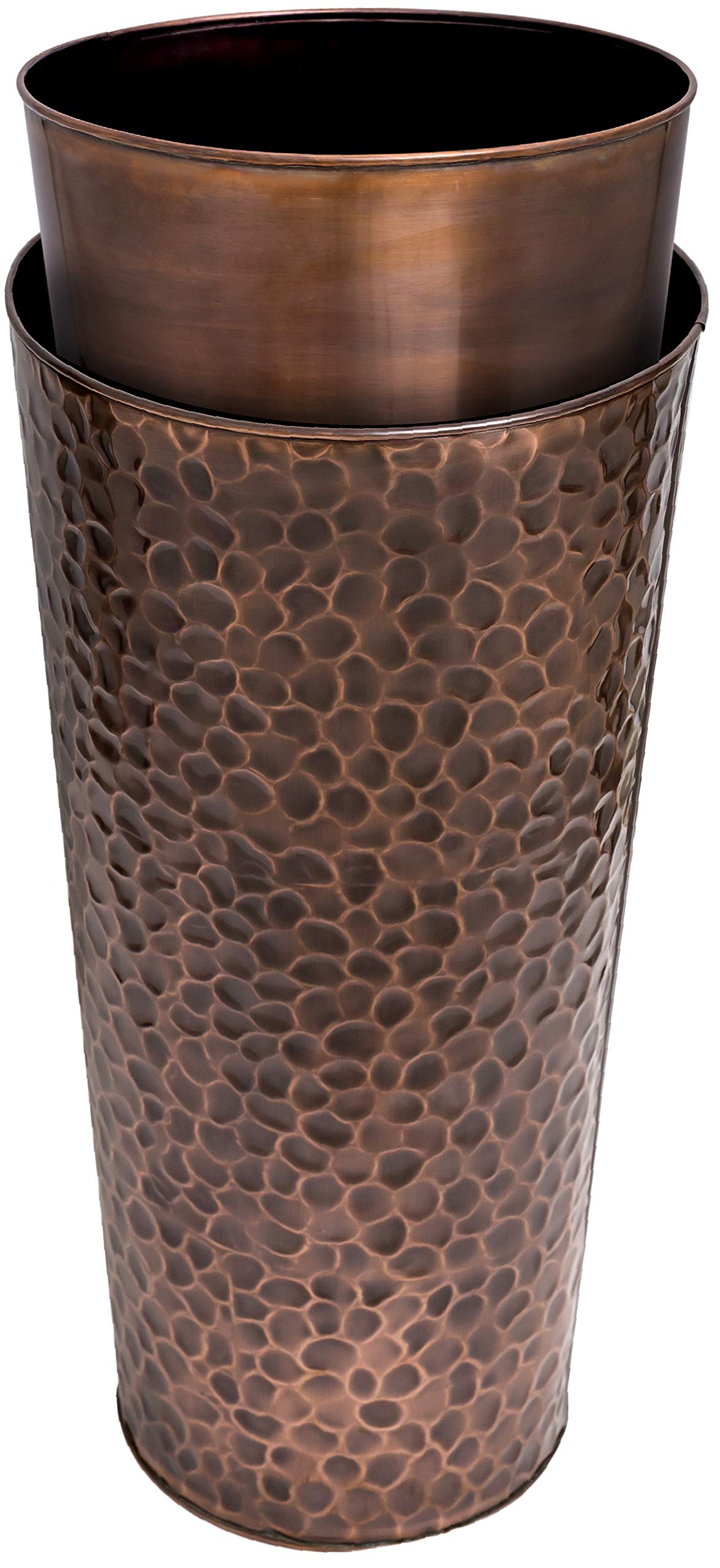 H Potter Large Tall Planter Pot Outdoor Indoor Copper Flower Decorative Weather Resistant Garden Deck Patio GAR568