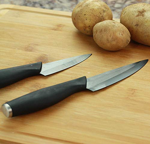 Advanced Ceramic Paring Knife - 4 Inch Blade Never Needs Sharpening - Premium Kitchen Knife with Sheath and Magnetic Gift Box - Black Mirror Finish