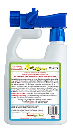 I Must Garden Salt & Brine Remover: Safely Removes Salt and Brine from Vehicles and Marine Equipment β 32oz Concentrate w/Hose End Sprayer