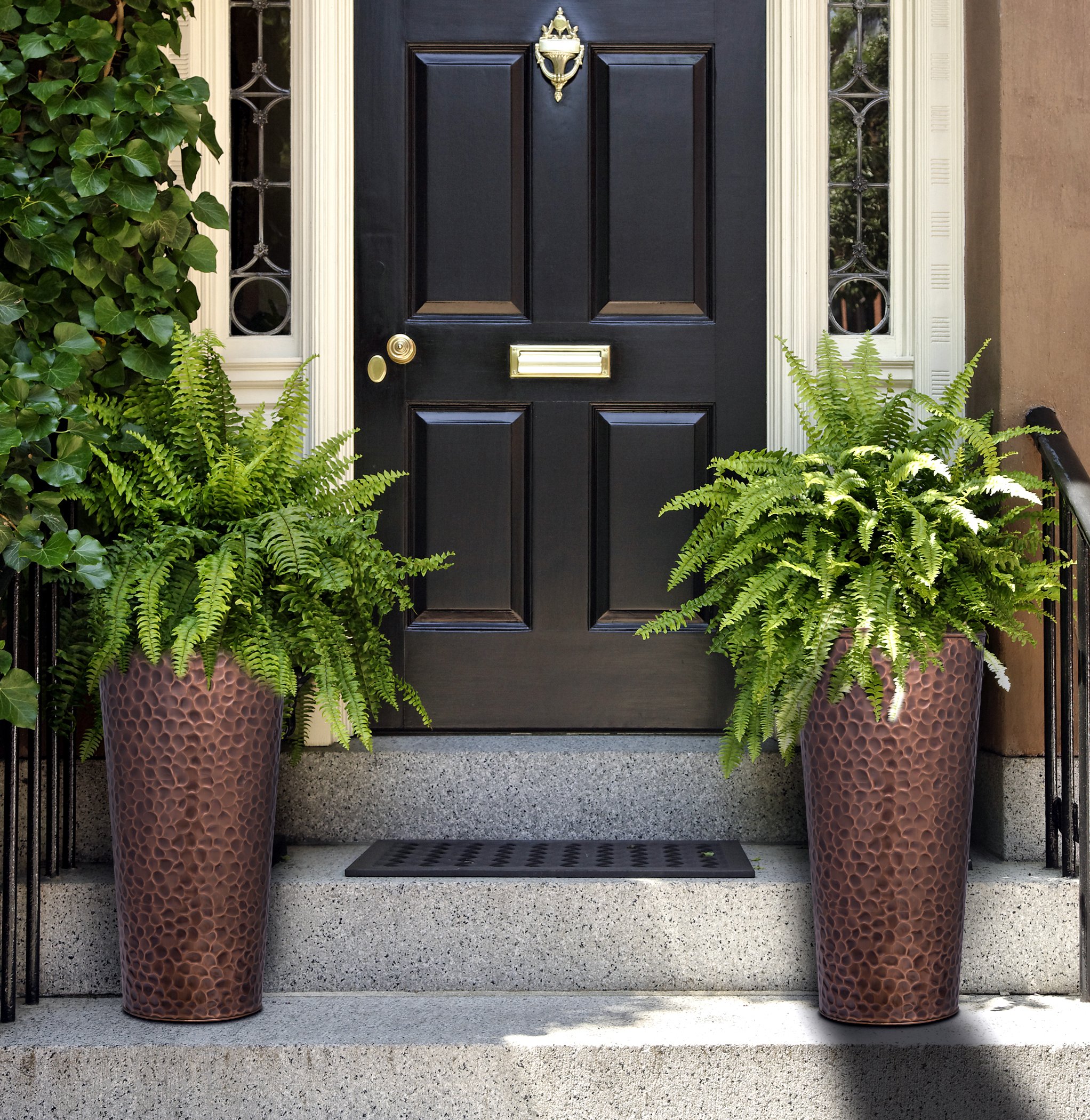 H Potter Large Tall Planter Pot Outdoor Indoor Copper Flower Decorative Weather Resistant Garden Deck Patio GAR568