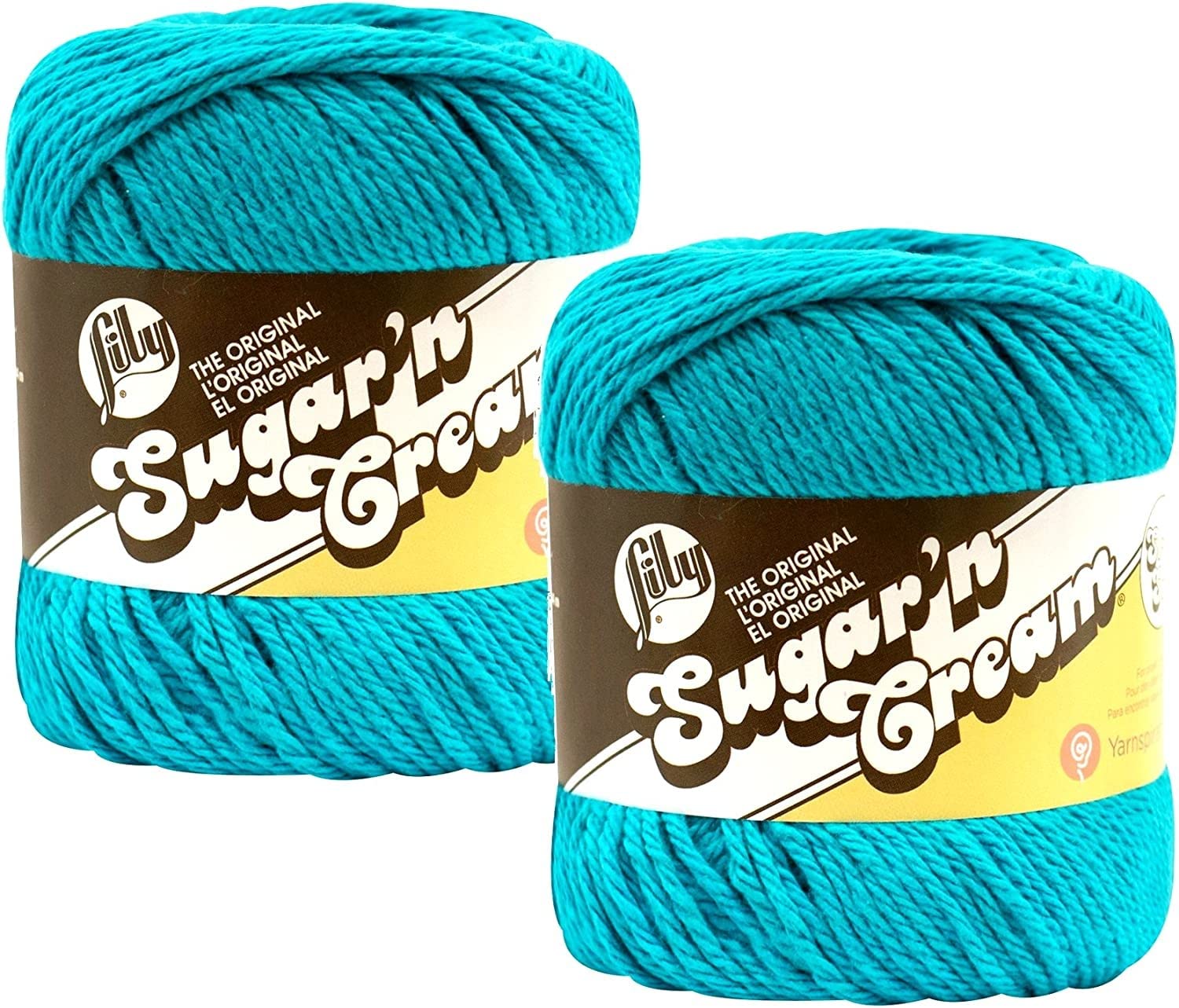 Lily Sugar 'N Cream Super Size Yarn 100% Cotton 4 oz Mod Blue Set of 2