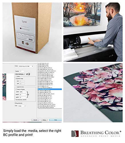 Premium Lyve Matte Canvas Paper Perfect For Use on Professional Makes and Models of Epson, Canon and HP printers preferred by Professionals. 19 mil textured Canvas offered in a 17 inch by 10 ft roll