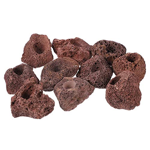 balacoo 10Pcs Aquarium Lava Rocks Volcanic Lava Stones Decorative Rocks Fish Tank Filter Material Underwater Landscape Ornament Loose Beads for Plant Pot Bonsai Decor