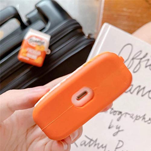 Suublg Silicone Charging Case with Keychain for Airpods1/2, Cute Cartoon 3D Chocolate Skin Design Protective Case Cover Compatible for Airpods Earphone
