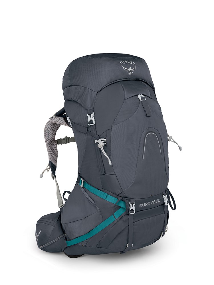 Osprey Aura AG 50L Women's Backpacking Backpack, Vestal Grey, X-Small