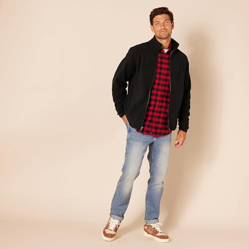 Amazon Essentials Men's Full-Zip Fleece Jacket - Discontinued Colors, Black, Large