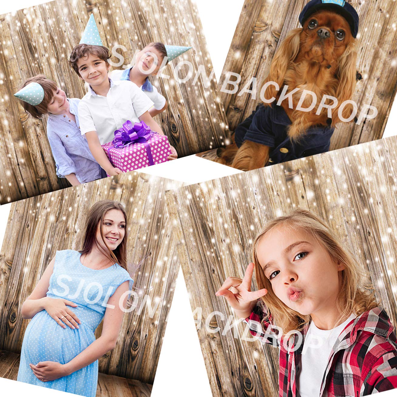 SJOLOON 6x9ft Rustic Wood Vinyl Photography Backdrop Nostalgia Wood Floor Photo Backdrop Baby Newborn Photo Studio Props JLT10359