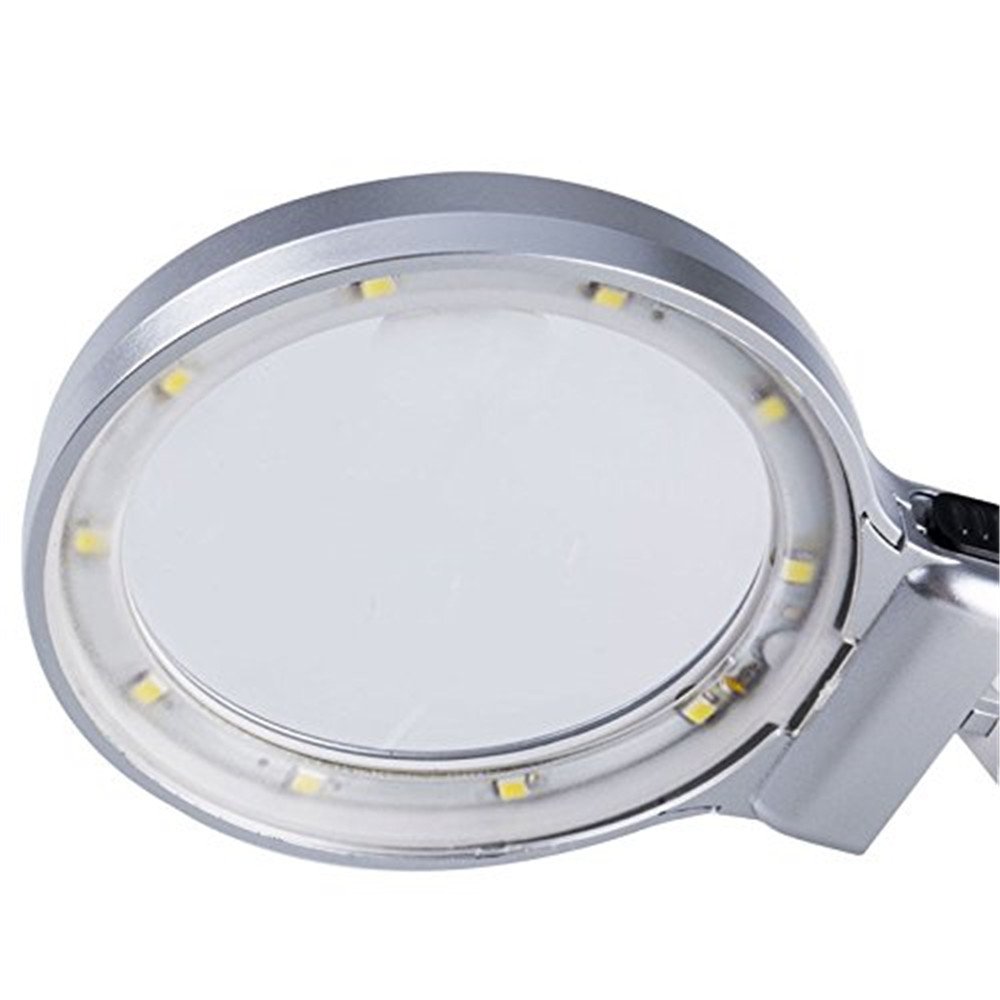 Glam Hobby LED Light Helping Hands Magnifier Station - 3X 4.5X USB Lighted Hands Free Magnifying Glass Stand with Clamp and Alligator Clips - for Soldering, Assembly, Repair, Modeling, Hobby, Crafts
