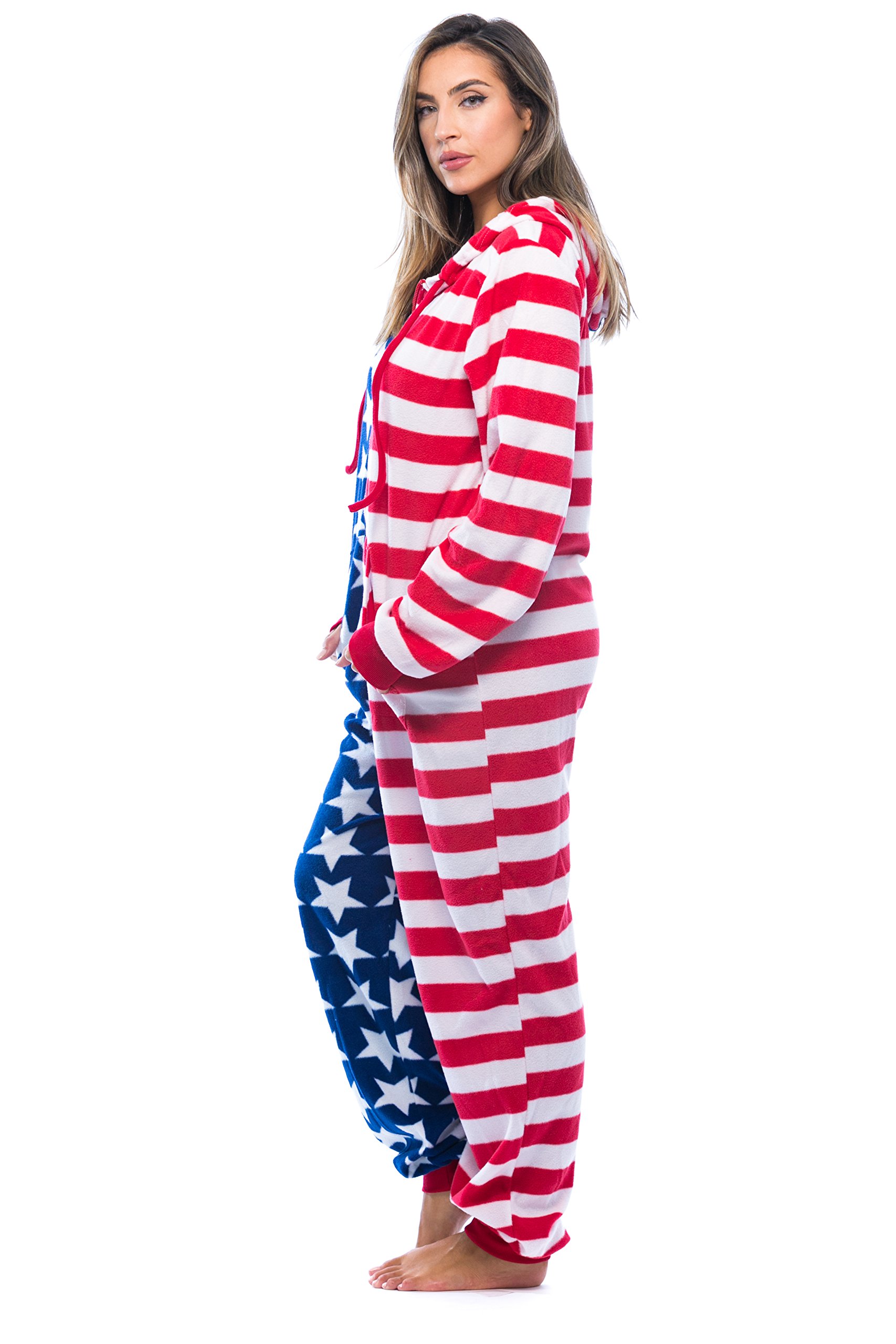 #followme 6424-RWB-M American Flag Adult Onesie/Pajamas