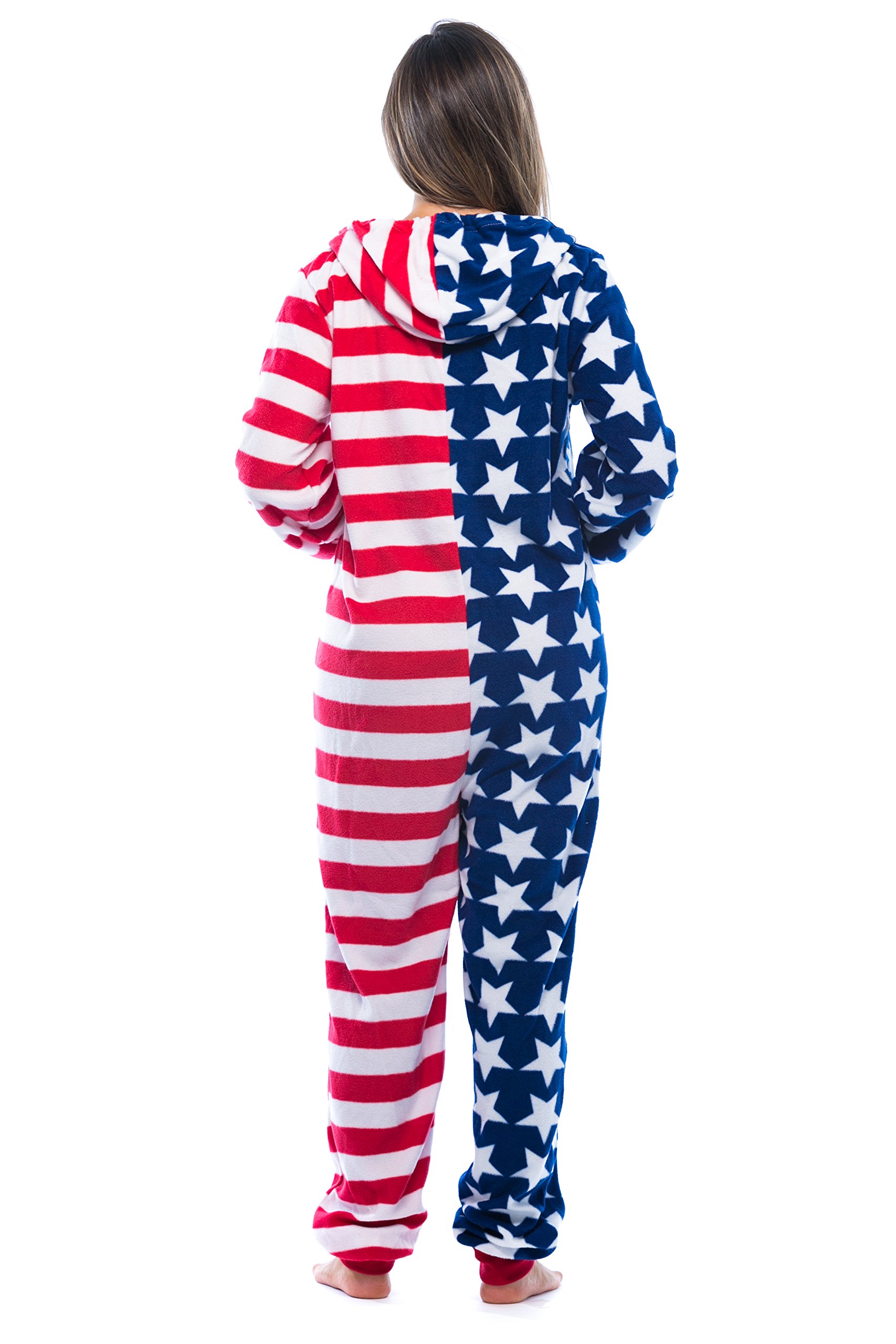 #followme 6424-RWB-M American Flag Adult Onesie/Pajamas