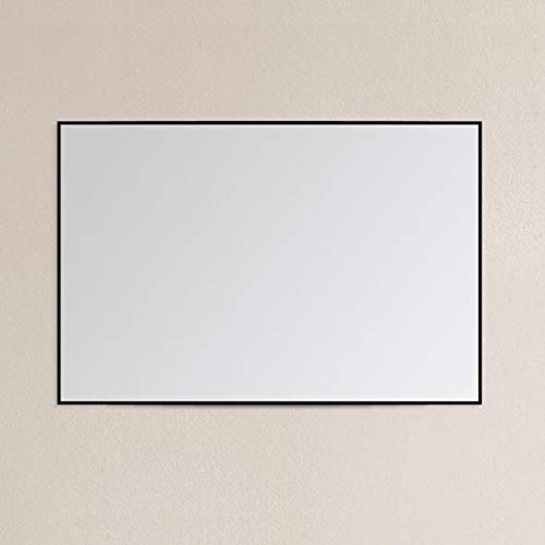 Dowell 31" H x 48" W Black Rectangle Mirror for Wall Aluminium Framed Bathroom Mirror Wall Mounted Vanity Mirror,Hangs Vertically or Horizontally
