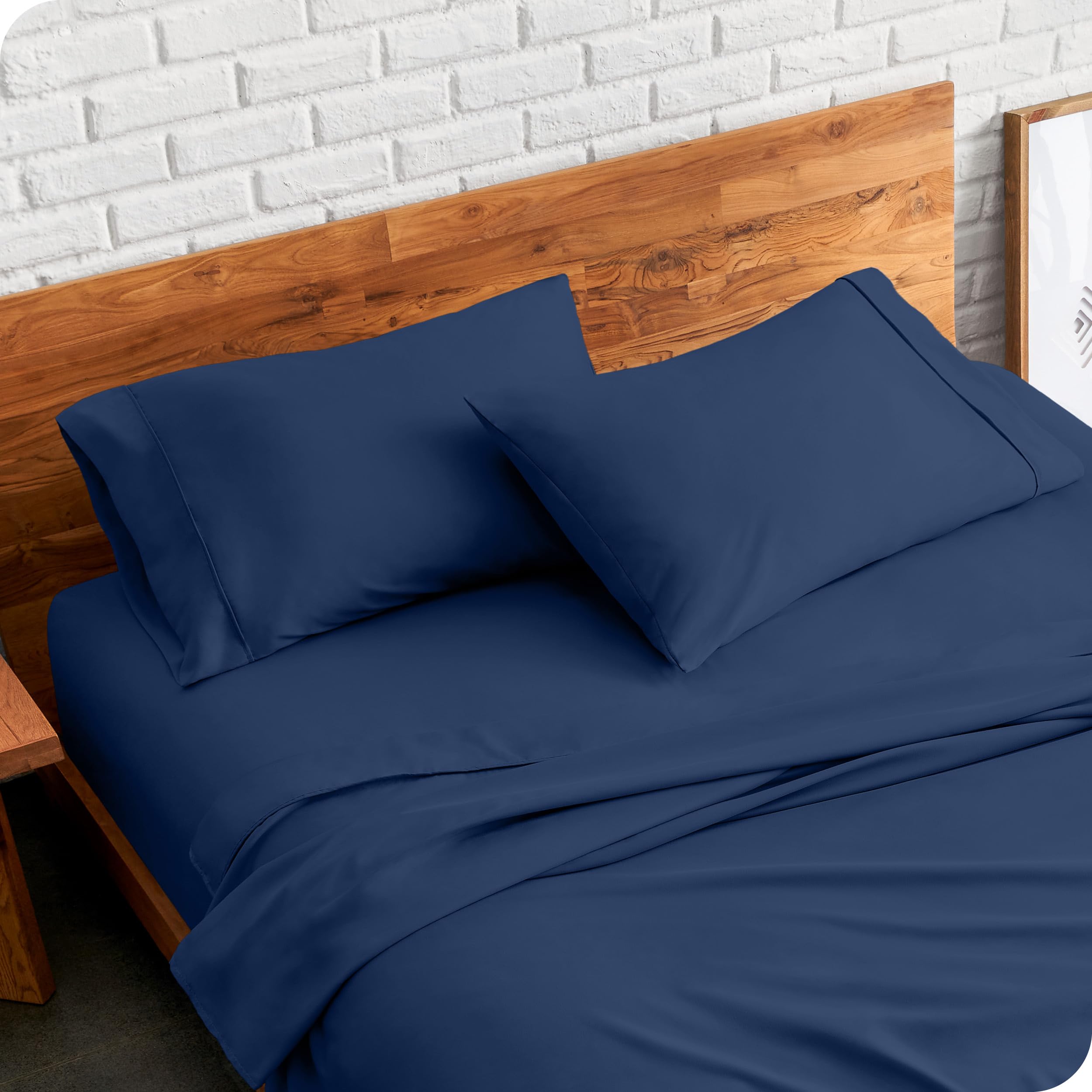 Bare Home Microfiber Pillow Cases - King Size Set of 2 - Cooling Pillowcases - Double Brushed - Dark Blue Pillowcases 2 Pack - Easy Care (King Pillowcase Set of 2, Dark Blue)