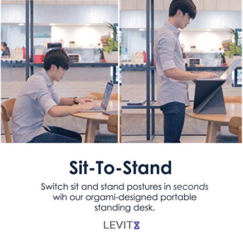 Levit8 - The flat folding portable standing desk,Sesame,Large