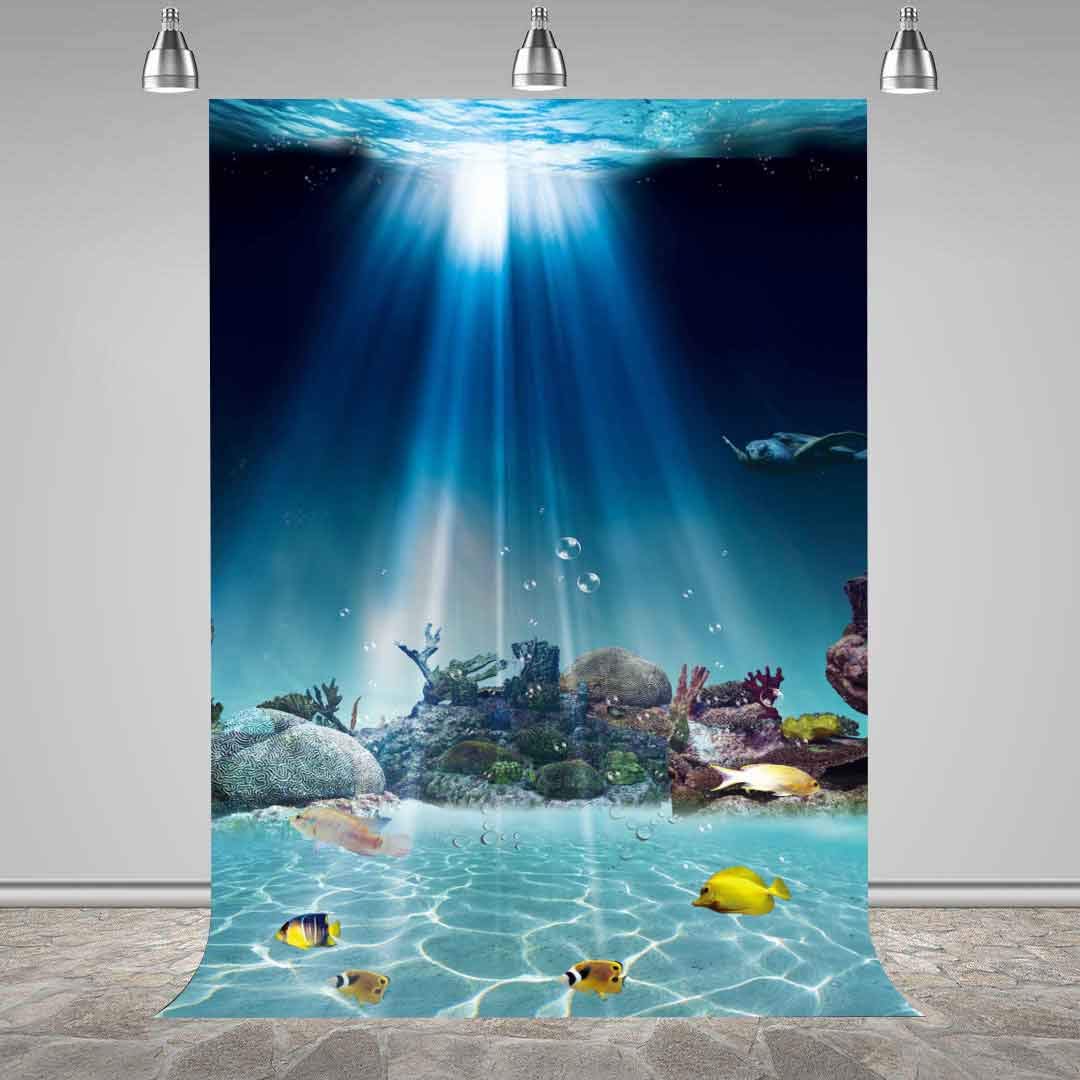 Underwater World Backdrop for Party Decorations MEETSIOY 5x7ft Stonefish Turtle Plant Sunlight Sea Water Background Newborn Child Photo Studio Props Themed Party Curtain Background LXMT077
