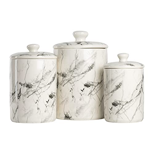 10 Strawberry Street Marble Kitchen Canister Set, 3 Piece
