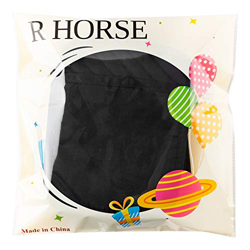R HORSE 6Pcs Pot Holder with Pocket for Kitchen Black Pocket Pot Holder Set Cotton Heat Resistant Potholder Terry Cloth Coaster Kitchen Hot Pad Oven Mitts Hot Pads Trivet for Baking Cooking 7''x9''