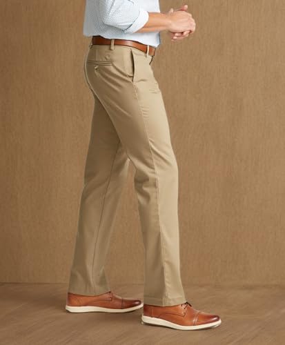 Dockers Men's Straight Fit Signature Lux Cotton Stretch Pant, New British Khaki, 34W x 30L